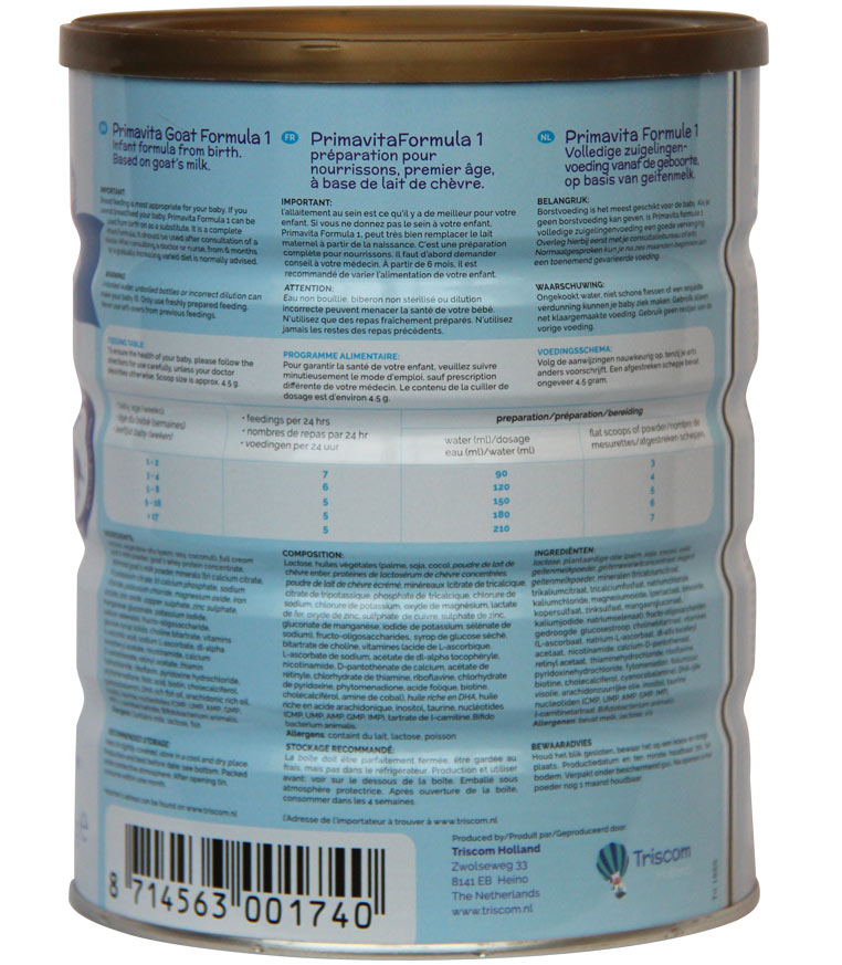 Triscom Holland - Triscom infant formulas made of Dutch milk